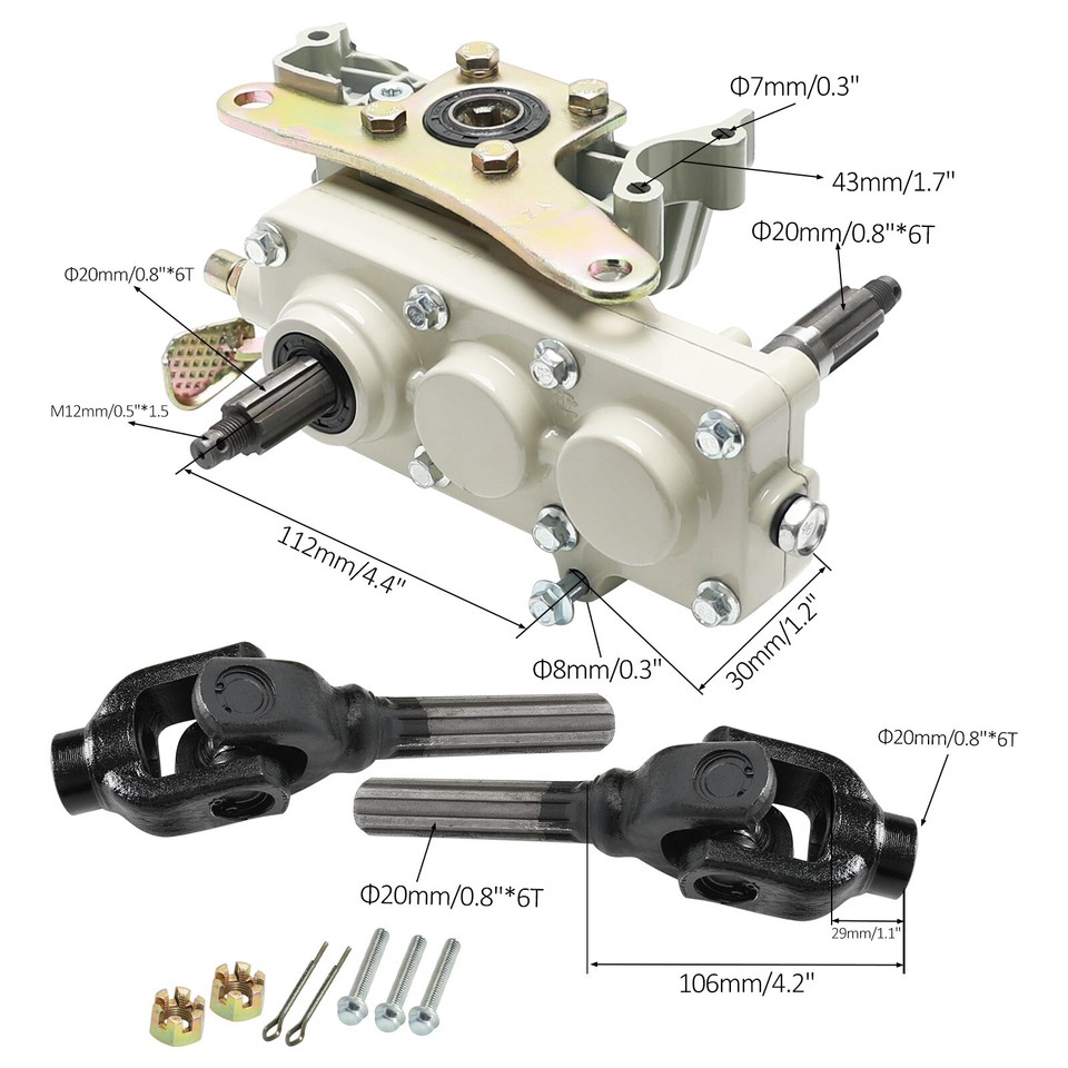 Go Kart Front+Rear Drive Shaft 4 Wheeler CV Axle Kit 7'' 8'' Tire Brake ...