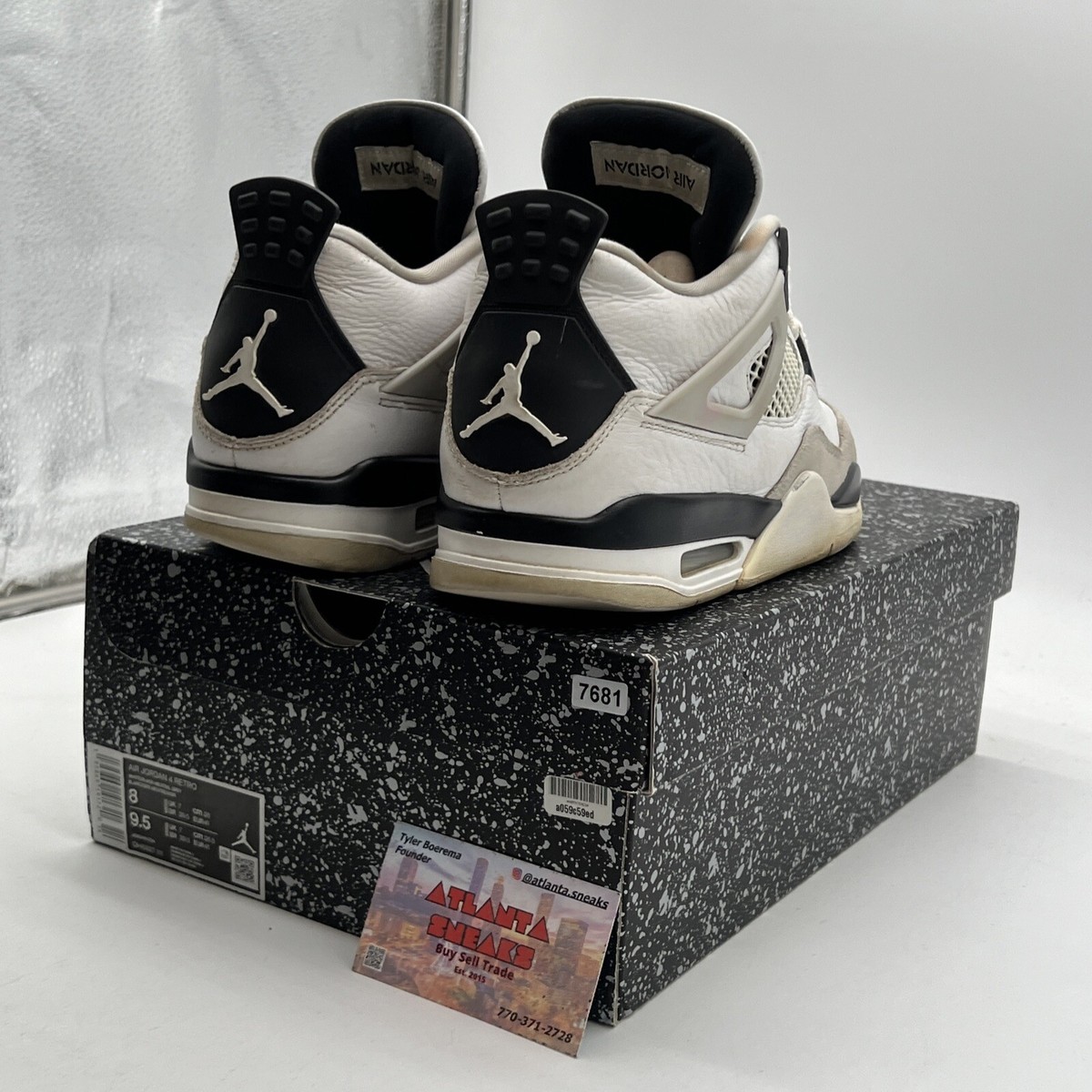 Size 8 - Air Jordan 4 Retro Mid Military Black (DH6927-111 Size 8 - Air Jordan 4 Retro Mid Military Black (DH6927-111
