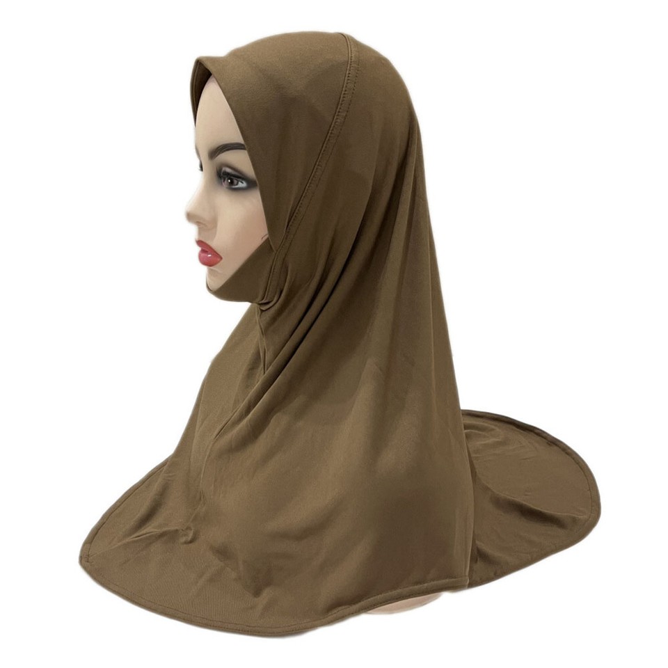 Muslim Hijab One Piece Kids Girls Head Scarf Instant Turban Wrap Shawls ...
