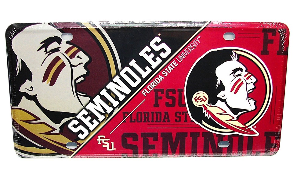 Licensed FSU FLORIDA STATE SEMINOLES METAL CAR NOVELTY LICENSE PLATE | eBay