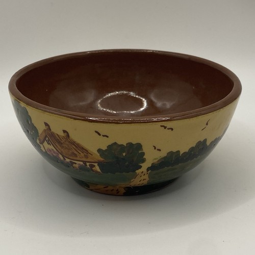 Devon Pottery Hand Painted Bowl Studio Art Pottery Rural Scene 10cm ...