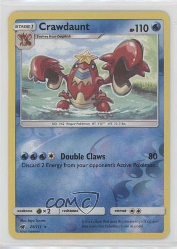 Crawdaunt Reverse Foil Pokémon Sun & Moon Crimson Invasion #25 | eBay