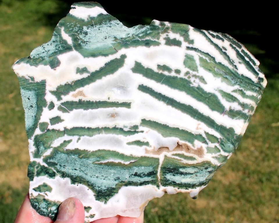 GREEN ZEBRA STONE SLAB 250 GRAMS Rock/Mineral/rough/jasper/agate/cab ...