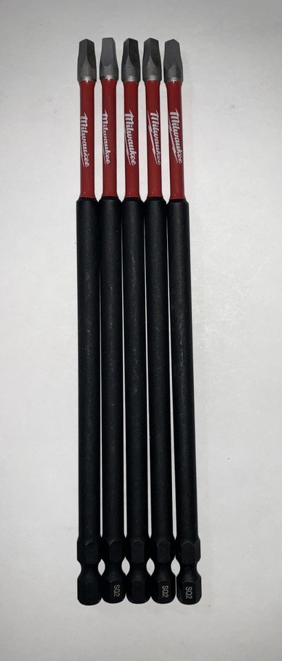 MILWAUKEE SHOCKWAVE MAGNETIC IMPACT 1/4" HEX 6" BIT SQUARE SQ2 #2 LOT ...