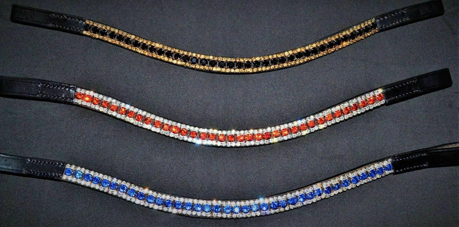 Browband Headstall horse bling crystal dressage black Bling brow band ...