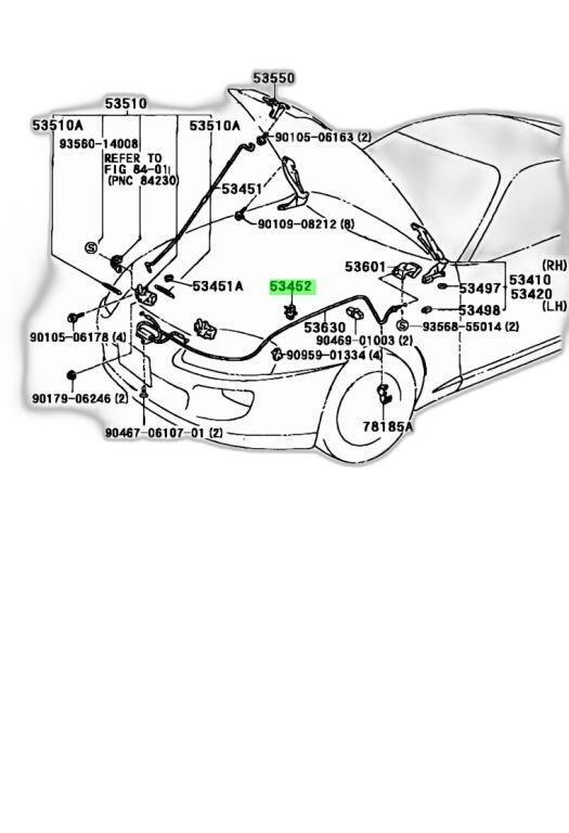 Toyota Genuine 93-02 JZA80 SUPRA MK4 Bonnet Hood Prop Rod Pivot Holder ...