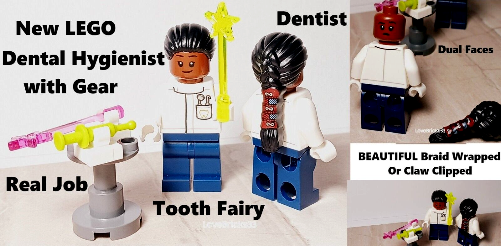 New LEGO African American Hygienist Dentist Dental Office REAL JOB ...