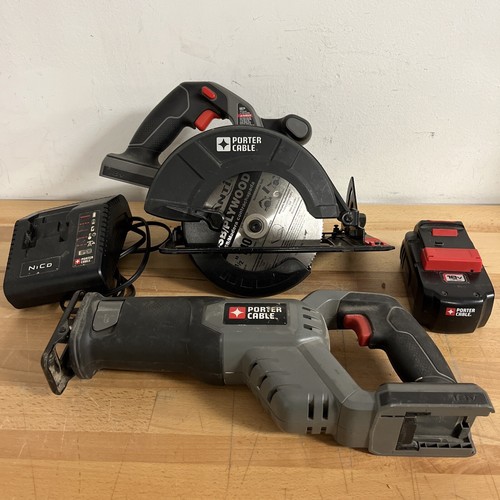 Porter Cable 18 Volt PC186CS & PC1800RS 18V Cordless Saws W/Battery And ...