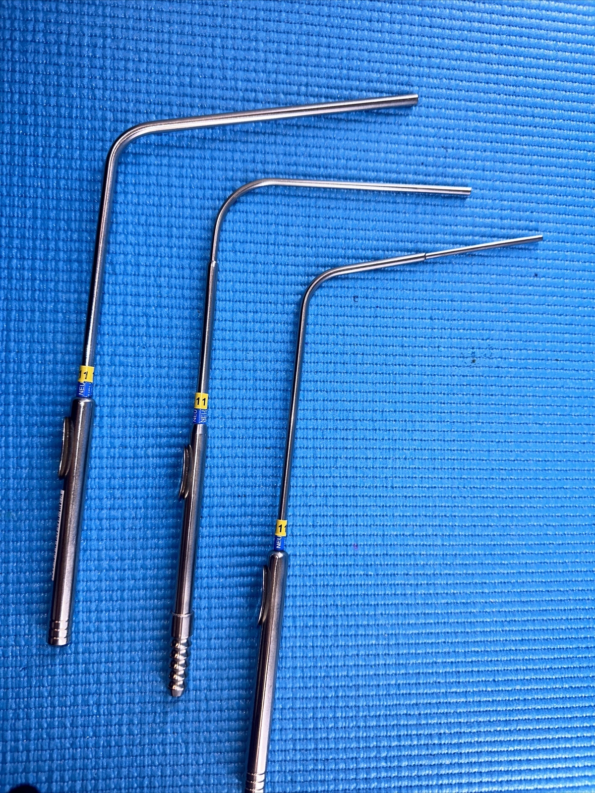 3- Each Sachs Suction Tube Set 15, 10, 8 Fr. Angled With Finger Valve ...