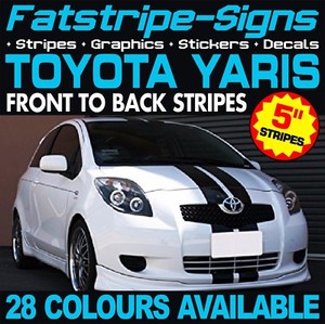 TOYOTA YARIS STRIPES GRAPHICS STICKERS DECALS TRD XP10 XP90 XP130 XP150 ...