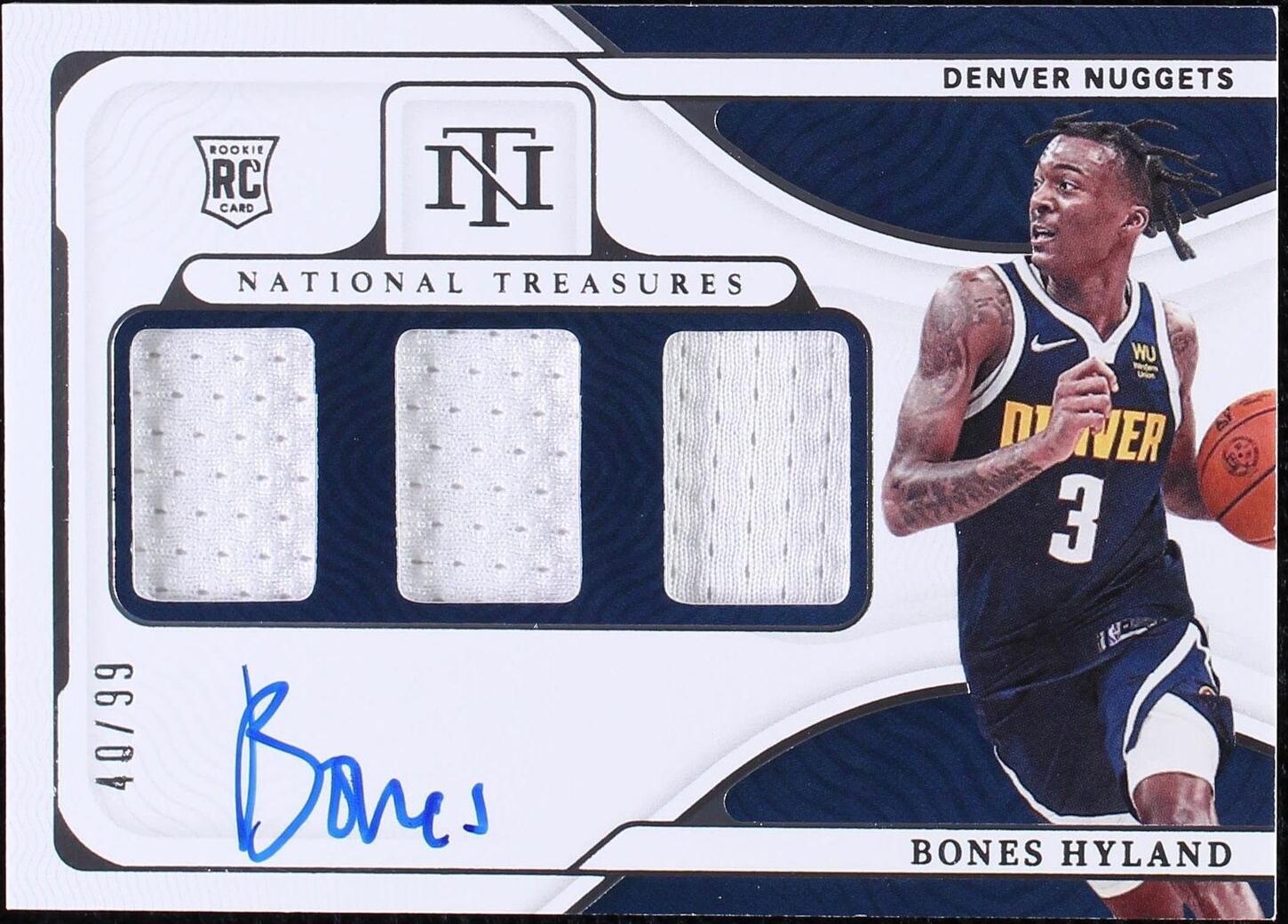 2021-22 Panini National Treasures - Rookie Materials Autographs Triple ...