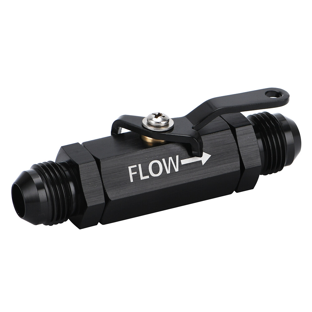 AN8 8AN -8AN Inline Fuel Shut Off Cut Valve Black aluminum for hose ...