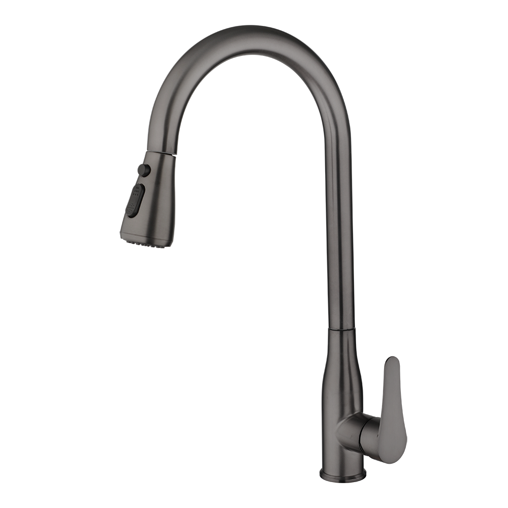 Kitchen Faucet Gun Metal Single Handle&Hole Deck Mounted Brass Vanity ...