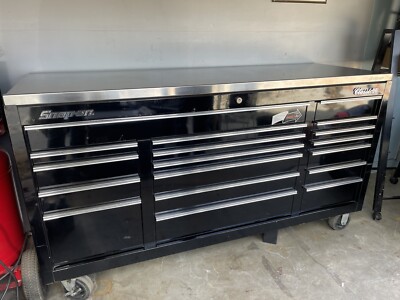 Snap on Classic Series Roll Cab, Gloss Black, with Stainless Steel Work ...