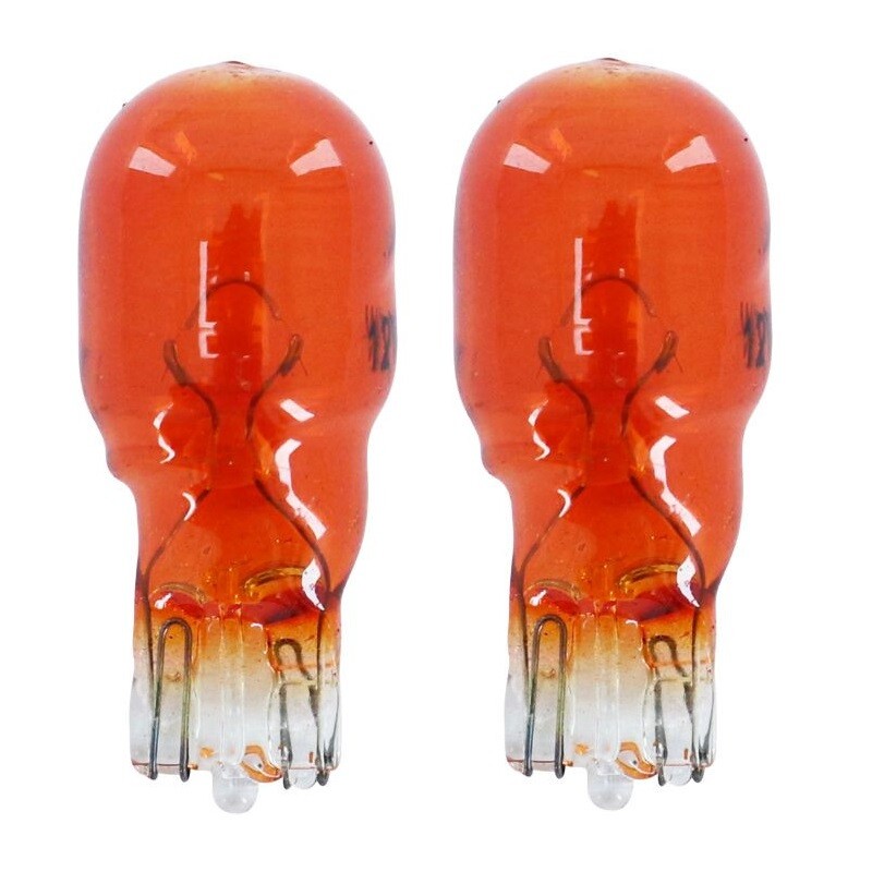 2x 12V 10W T13 W2.1x9.5D WEDGE ORANGE BULB CAR MOTO LAMP PANEL LIGHT ...