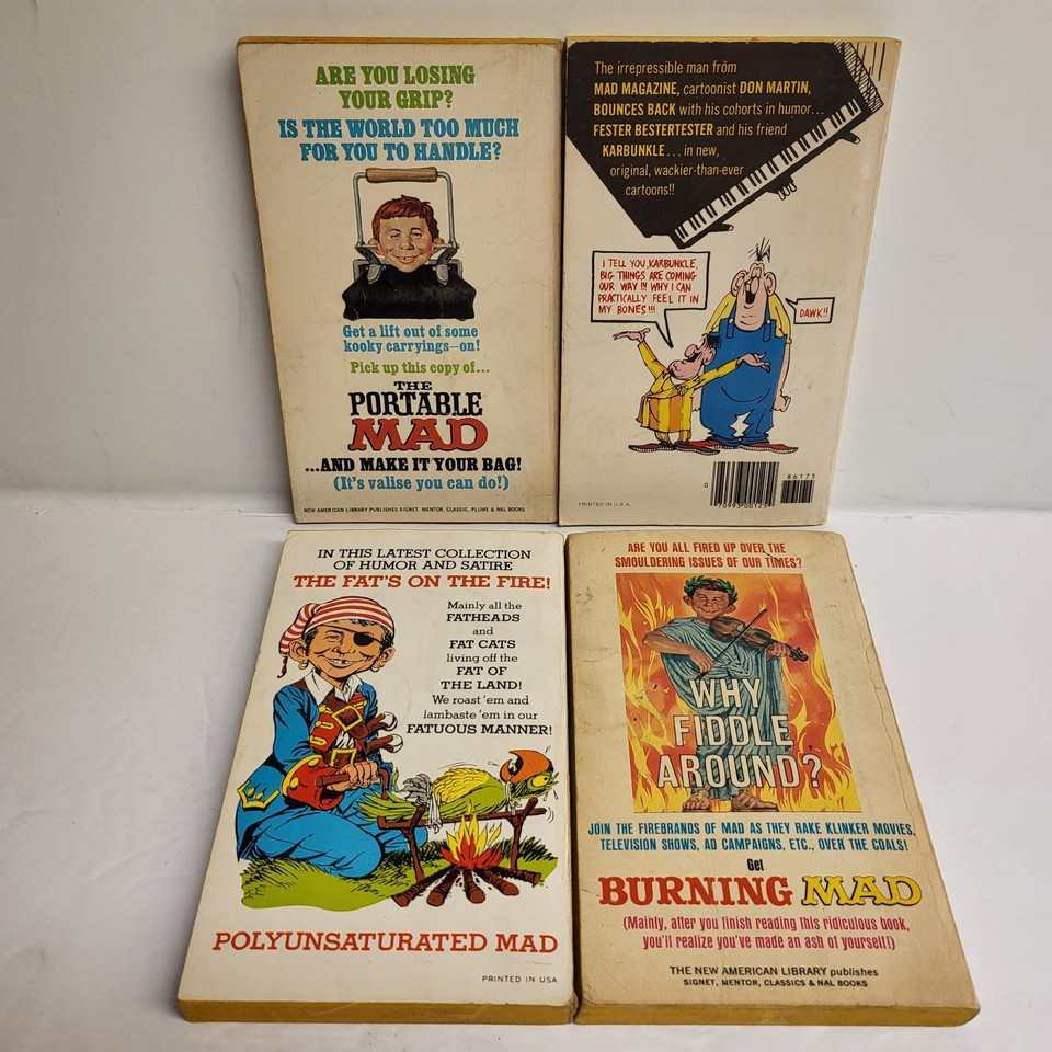 Mad Magazine Paperback Lot /4 Portable Mad, Polyunsaturated, Burning ...