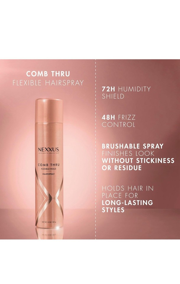 2-Pack, Nexxus COMB THRU Flexible Hold Hairspray Brushable Spray for ...