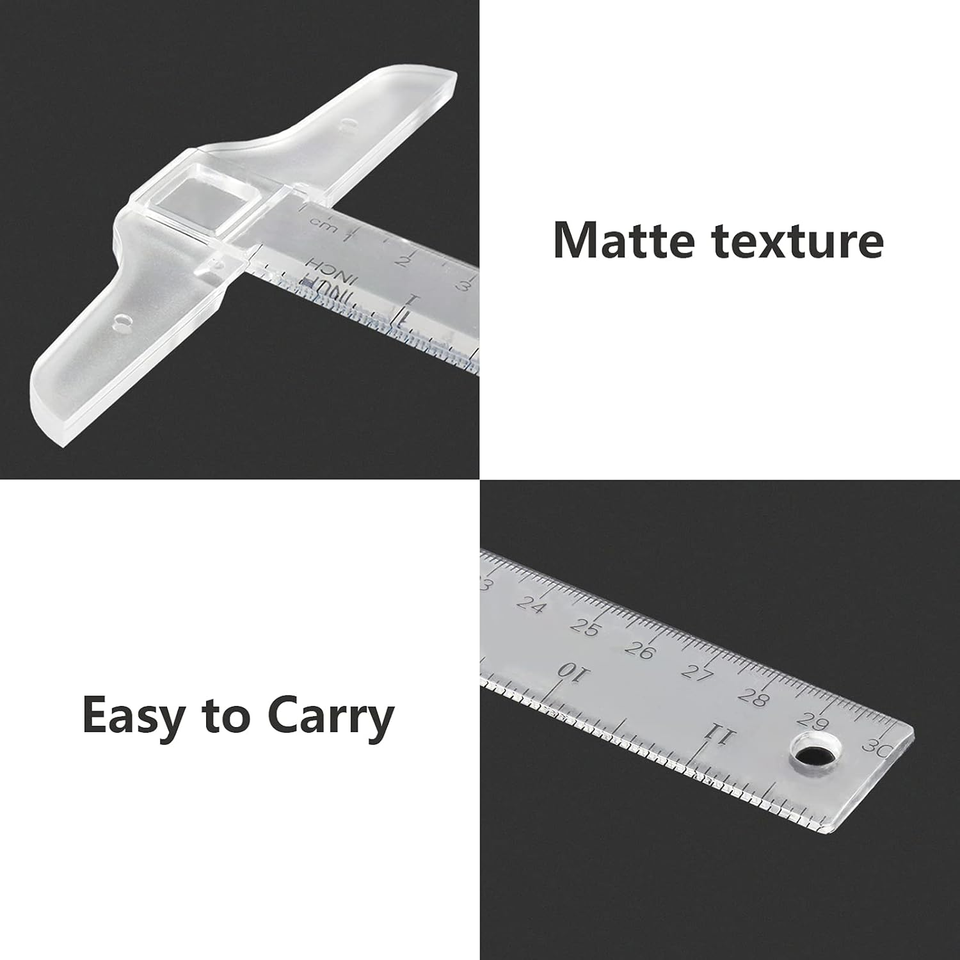 Junior T-Square Plastic Transparent T-Ruler 30cm/ 12 Inch for Drafting ...