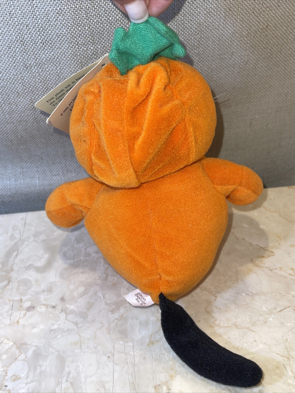 RARE HTF Vintage 1997 Plush Creations BLACK CAT IN PUMPKIN COSTUME NEW ...