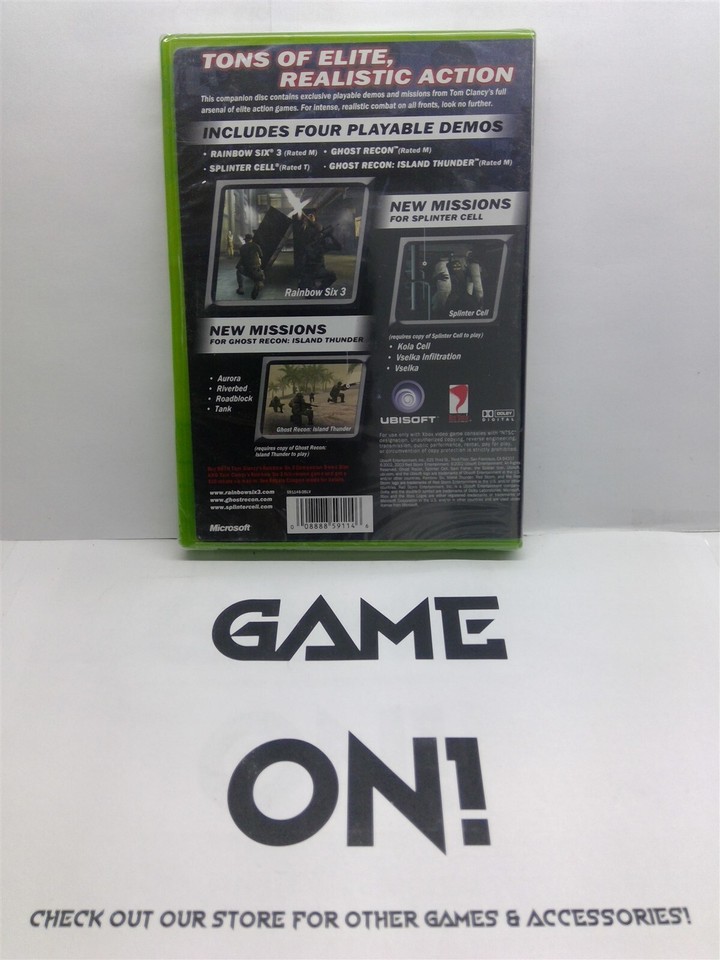 Tom Clancy's Rainbow Six 3 Companion Disc (Xbox, 2003) New Factory ...