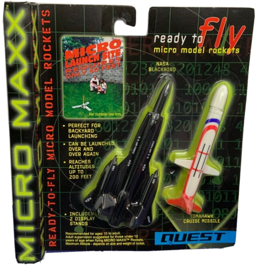 Quest Micro Maxx RTF Model Rocket Set SR-71 Blackbird Tomahawk Missile ...