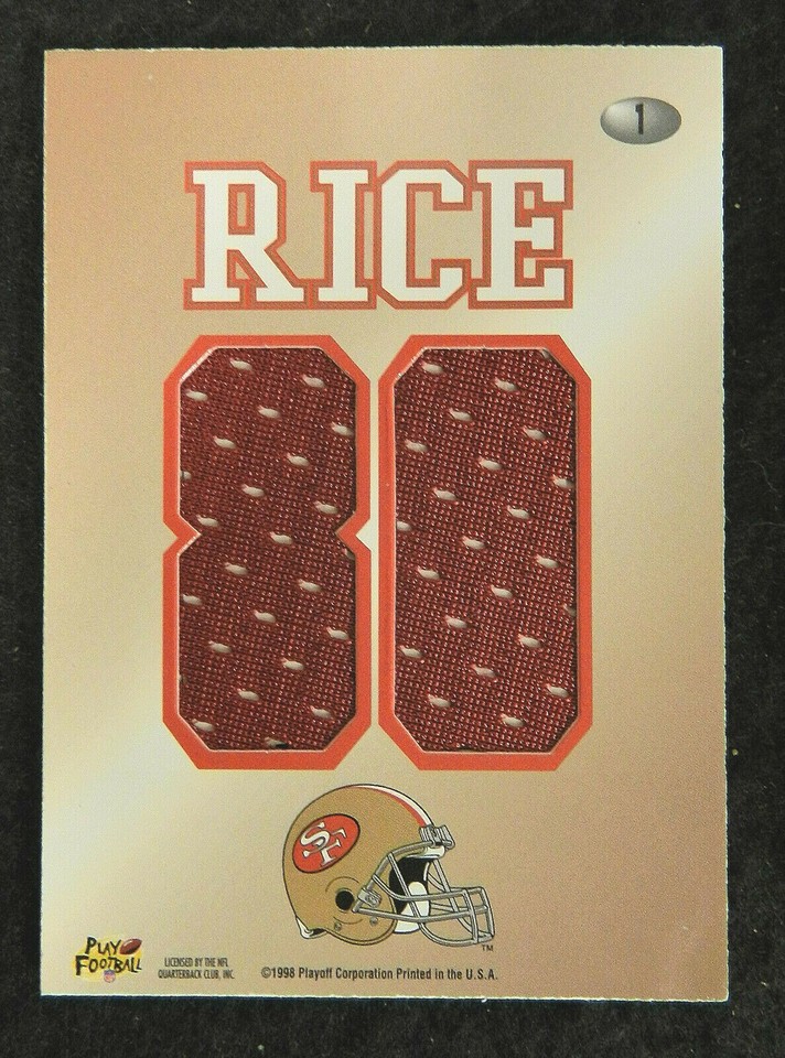 1998 PLAYOFF MOMENTUM FOOTBALL #1 JERRY RICE JERSEY CARD HIGH GRADE | eBay