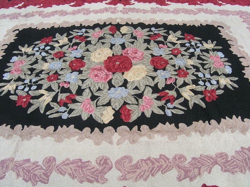 Antique Priscilla Turner Rug Guild Hand Hooked Rug wool pile Floral ...