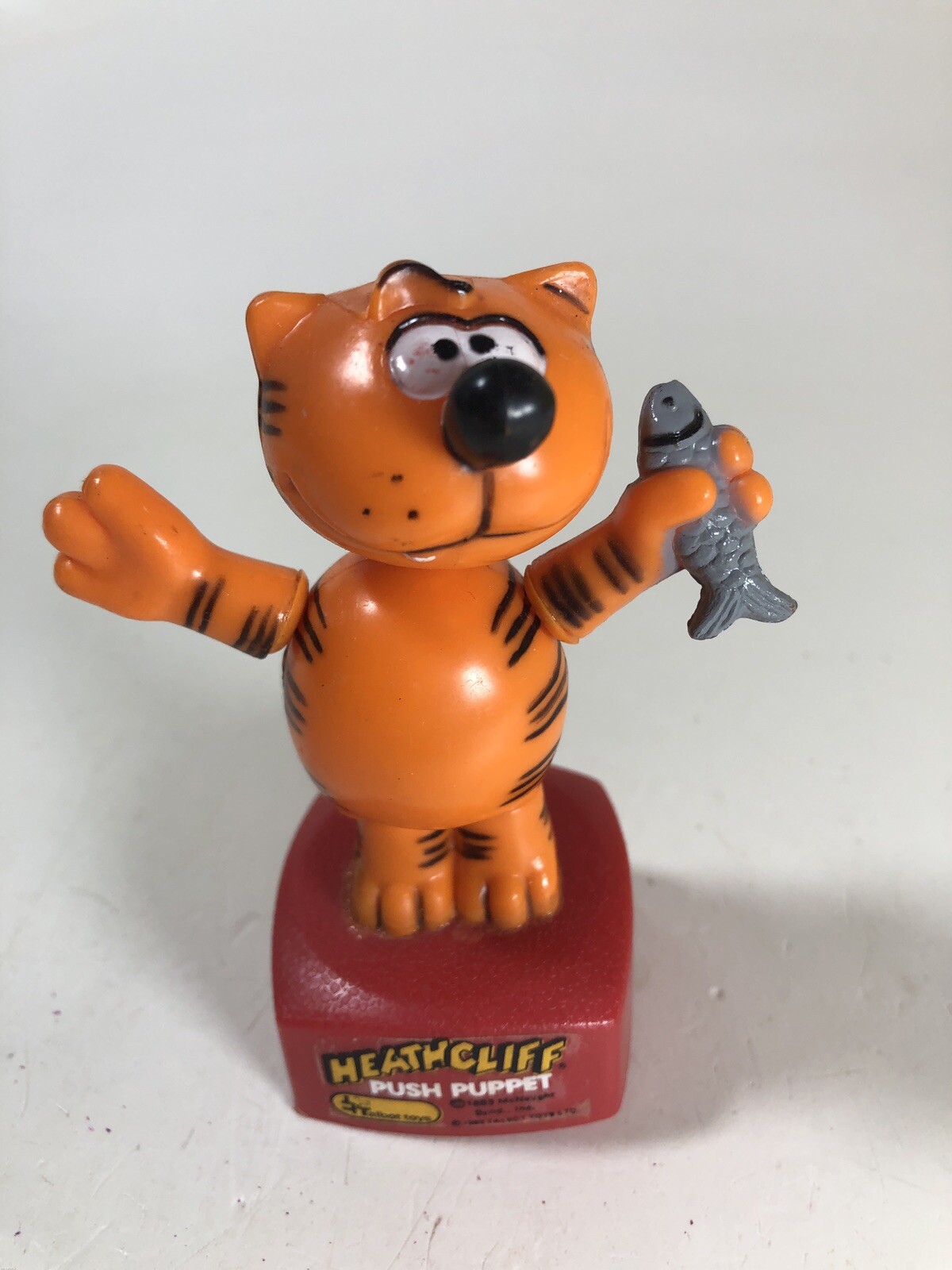 Heathcliff Push Puppet 1983 Talbot Toys Rare Red Bottom 4" Tall Vintage ...