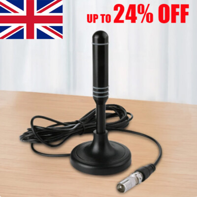 100% UK Best Portable TV Antenna Indoor Outdoor Digital HD Freeview ...