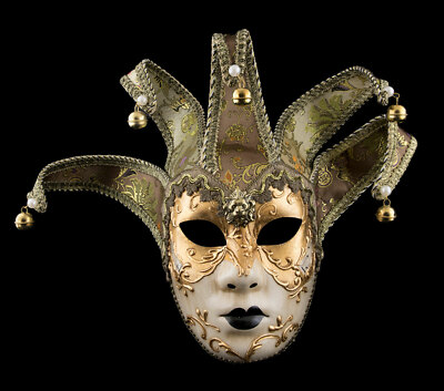 Mask from Venice Jolly Face Golden IN 5 Spikes for Prom Carnival - 2190 ...
