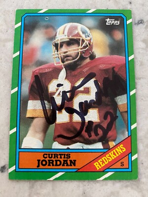 Curtis Jordan Signed WASHINGTON REDSKINS Card 1986 Topps | eBay