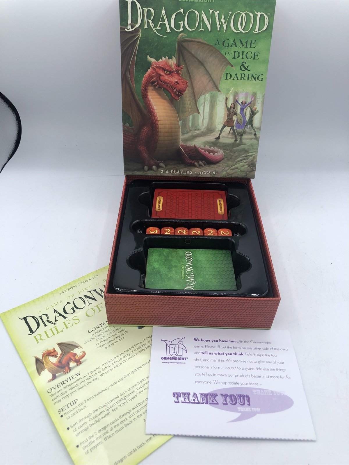 Dragonwood A Game of Dice & Daring Card Game Used / Complete In Box ...