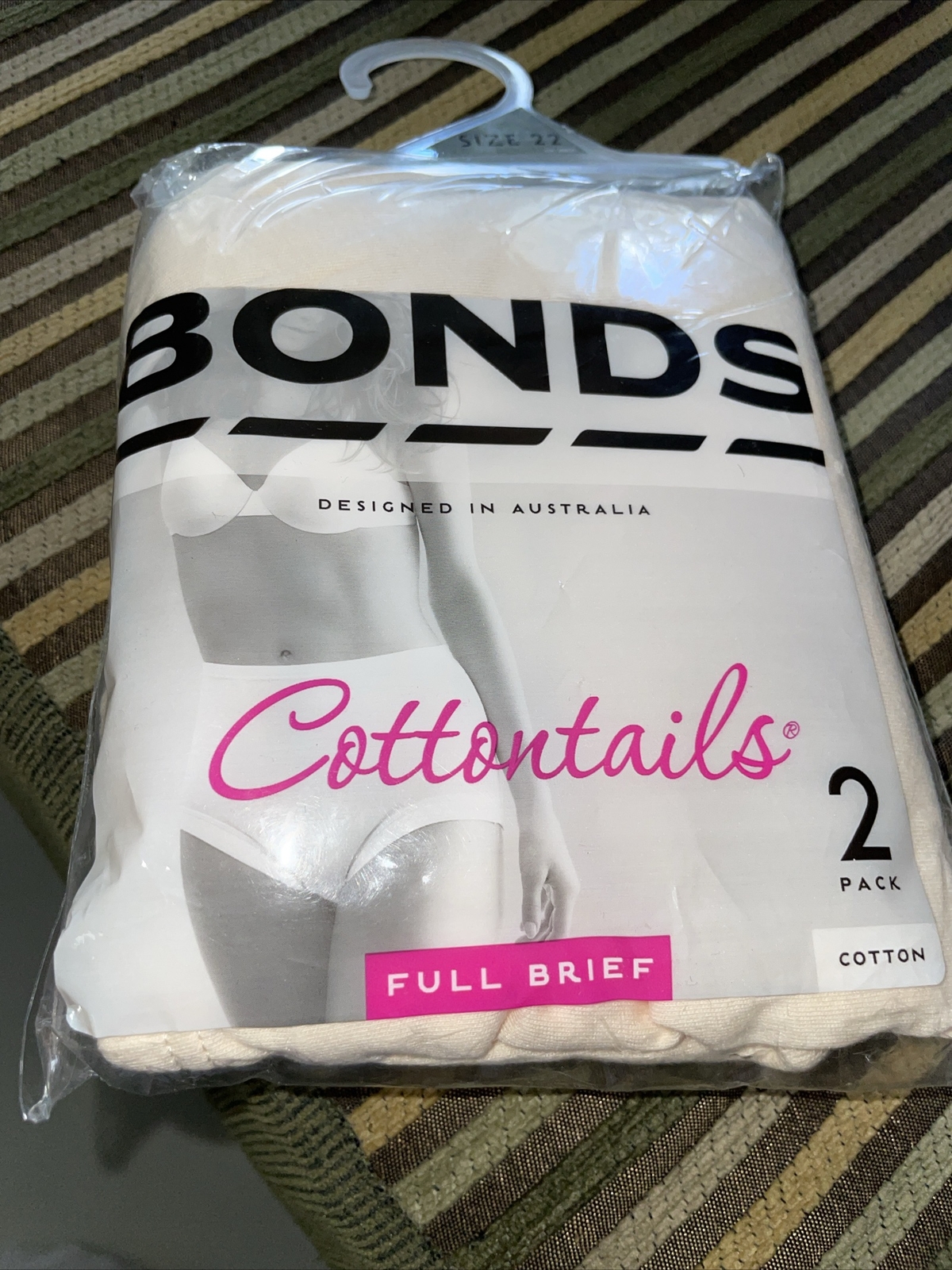 Bonds Womens Cottontails Nude Full Brief Undies Ladies Sz22 Cotton 2Pk ...