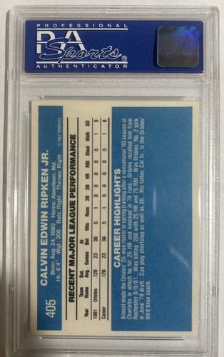 1982 Donruss Cal Ripken Jr. #405 Rookie Card PSA 8 NM-MT Baltimore ...