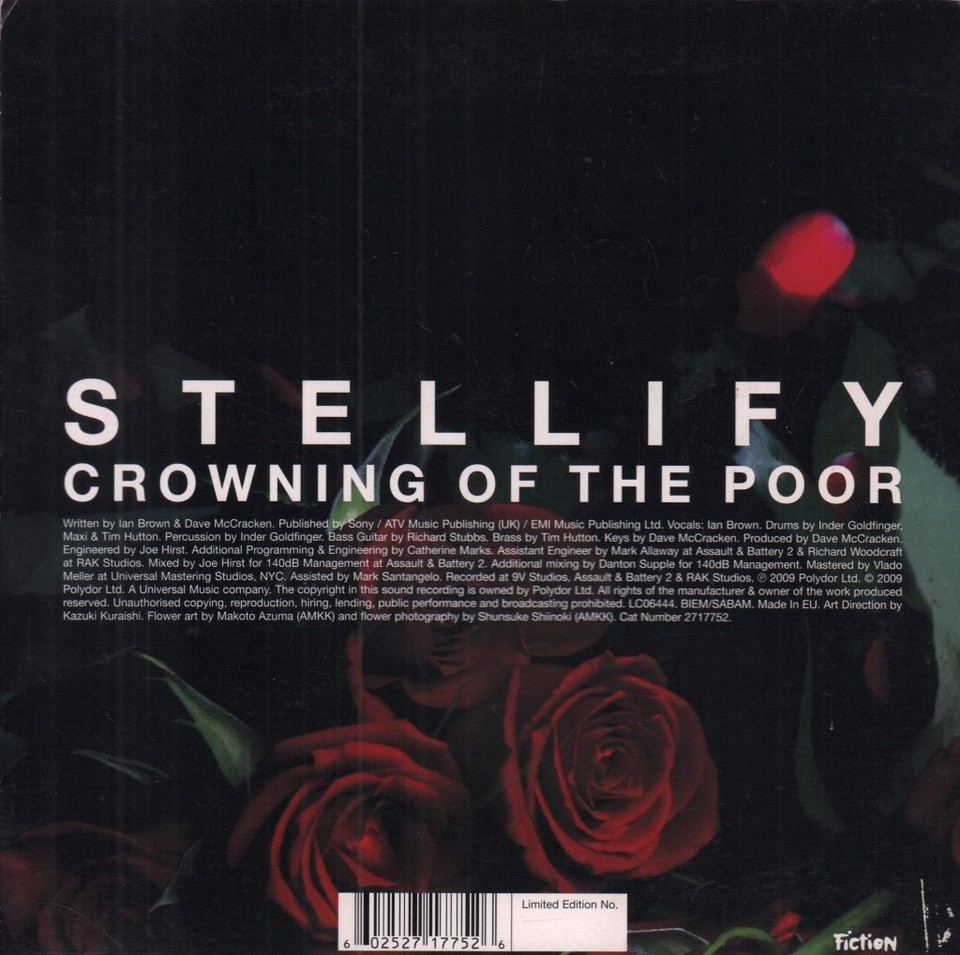 Ian Brown Stellify 7" vinyl UK Fiction 2009 limited edition red vinyl ...