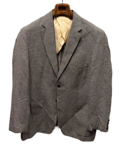 Carroll & Co Gray Plaid Check Gingham Silk Linen Sport Coat Jacket 42L ...