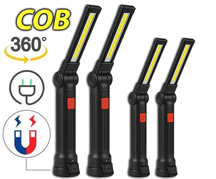 Rechargeable LED COB Work Light Mechanic Flashlight Lamp Magnetic Base ...