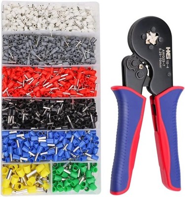 1200 Ferrule Bootlace Crimping Kit 0.25-6mm² Wire Cord End Ratchet Tool ...