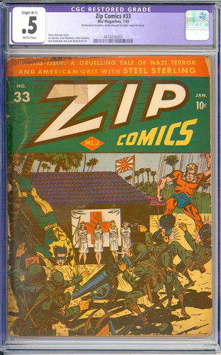 Zip Comics #33 Classic Japanese WWII Cover Golden Age MLJ Comic 1943 ...