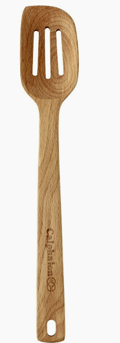 CALPHALON Slotted Beech WOODEN SPOON or TURNER FLIPPER Kitchen Utensil ...