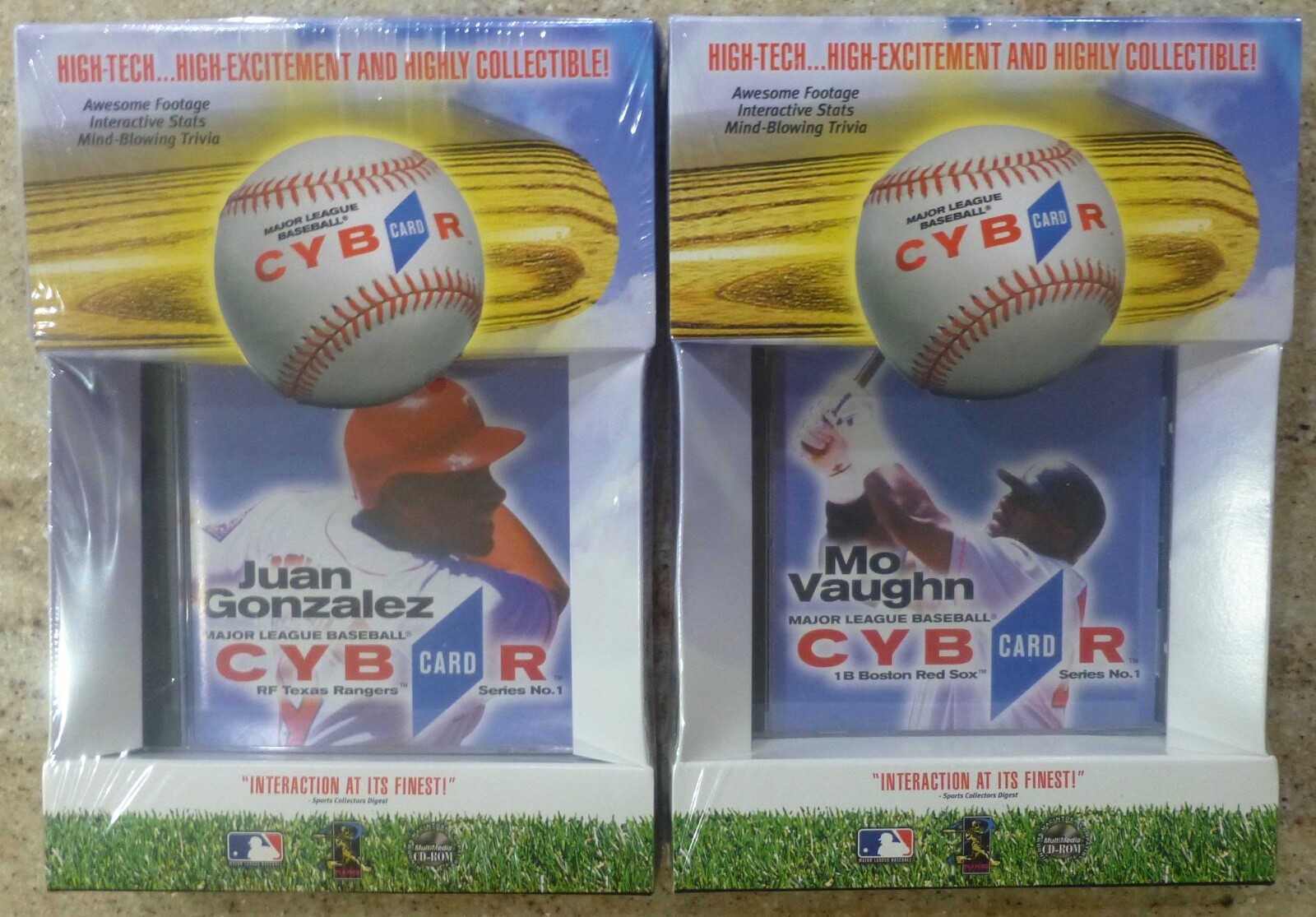 COMPLETE SET OF 12 - 1996 - MLB - BASEBALL - CD-ROM CYBER CARDS ...