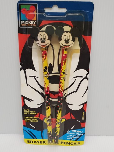Vintage Pentech Mickey Unlimited Eraser Pals Pencils - 2 Pack Unopened ...