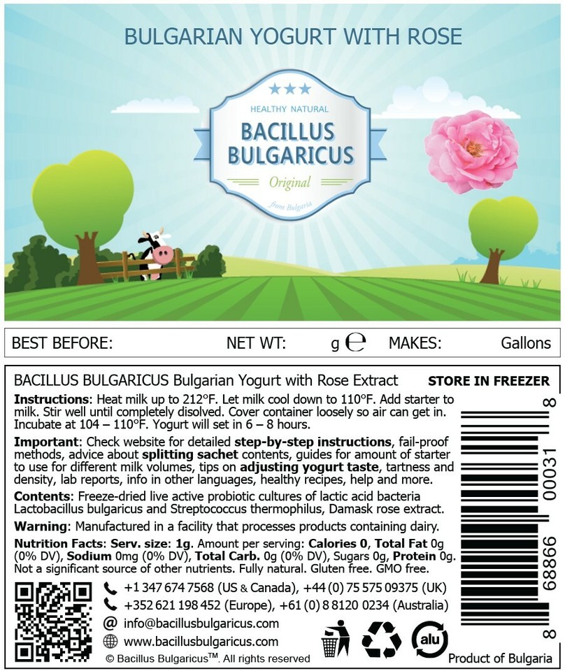 Bacillus Bulgaricus yogurt starter,culture,probiotic,Rose(makes 2gal ...