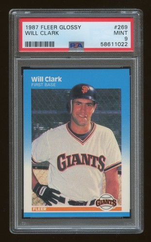 1987 Fleer Glossy Will Clark Rookie card #269 Giants RC PSA 9 Mint | eBay