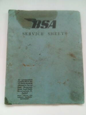 BSA SERVICE SHEETS FOLDER | eBay UK