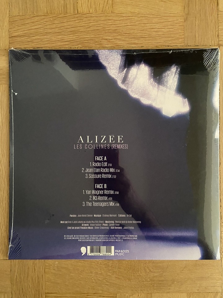 Alizée Les Collines maxi single vinyle transparent (clear vinyl) 2023 ...