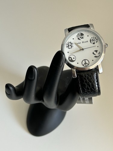 Lucky Brand Unisex Watch Love Peace And Hope Symbols Black Straps Large ...