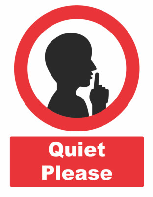 Quiet Please Silence Warning Sign Foamex PVC Sign / Self Adhesive ...