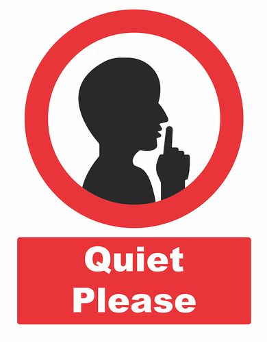Quiet Please Silence Warning Sign Foamex PVC Sign / Self Adhesive ...