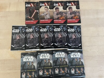 Lot Of 13 Topps STAR WARS FACTORY SEALED Retail Packs - Rogue 1 Mission ...